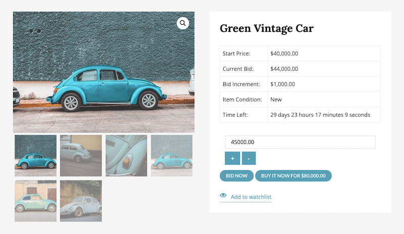WordPress Forward Auctions Plugin - Woo Auction Software